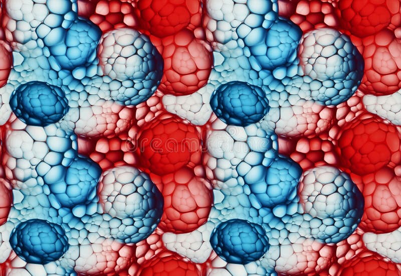 Red and Blue Soap Bubbles on White Background. Seamless Background ...