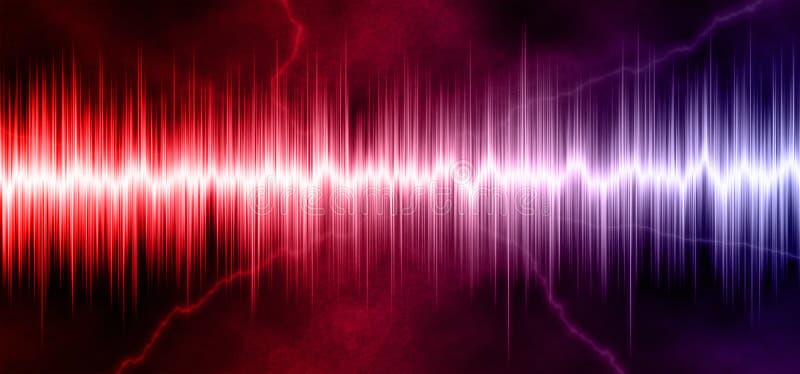 Red-blue Sound Wave on a Black Background. Stock Illustration ...