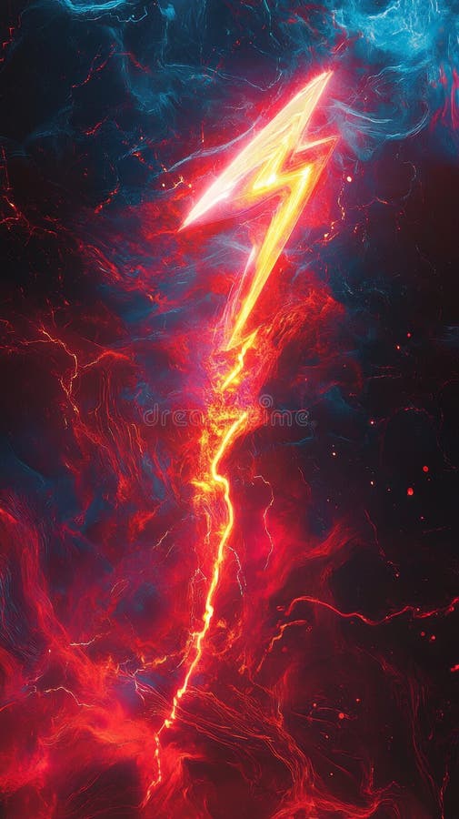A Red and Blue Space with a Lightning Bolt in the Middle Stock ...