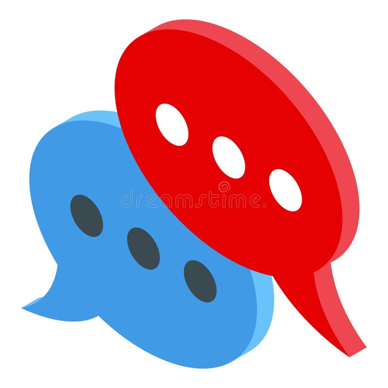 Red and Blue Speech Bubbles Overlapping Communicating Stock ...