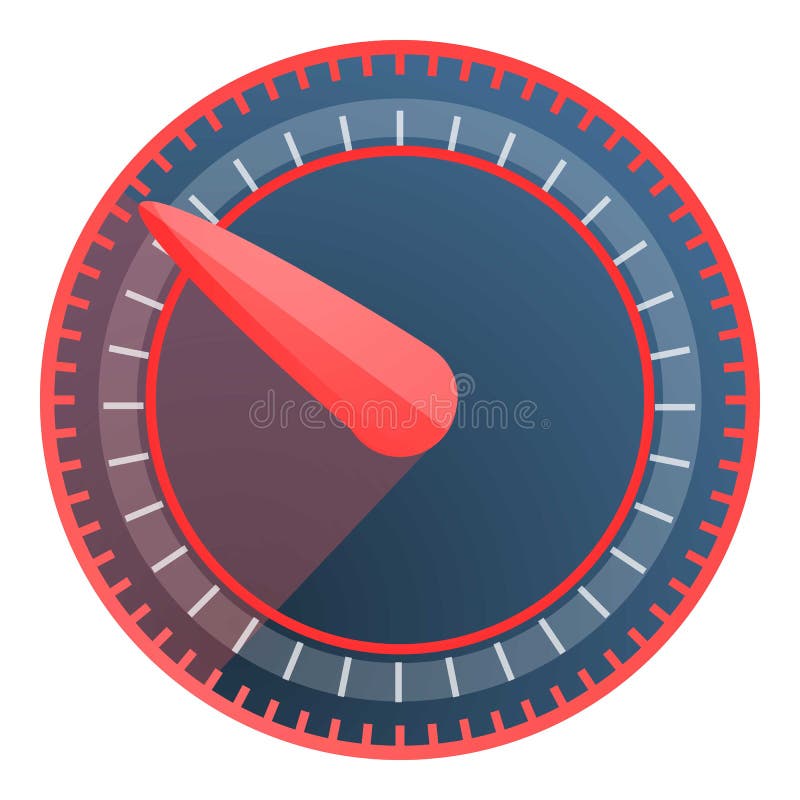 Red Blue Speedometer Icon, Cartoon Style Stock Vector - Illustration of ...