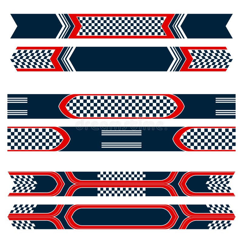 Red and Blue Sport Car Big Decal Lines Stock Vector - Illustration of ...