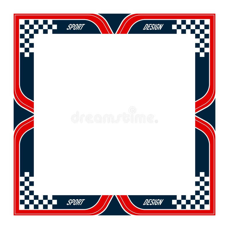 Red and Blue Sport Car Decals Frame 2 Stock Vector - Illustration of ...