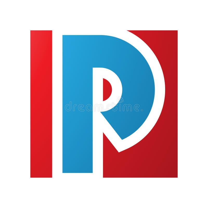 Red and Blue Square Letter P Icon Stock Vector - Illustration of ...