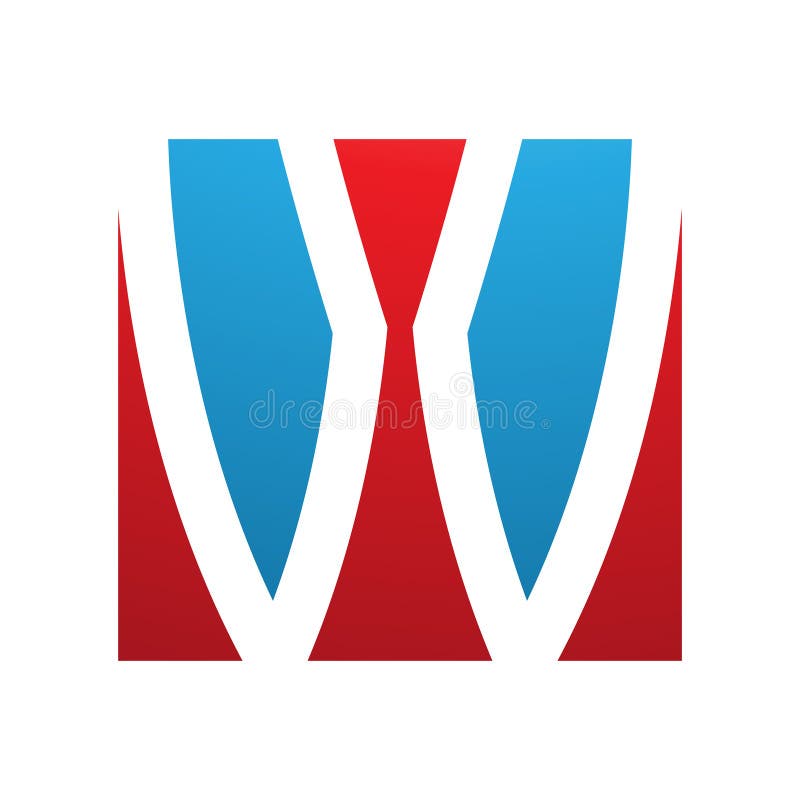 Red and Blue Square Shaped Letter W Icon Stock Vector - Illustration of ...