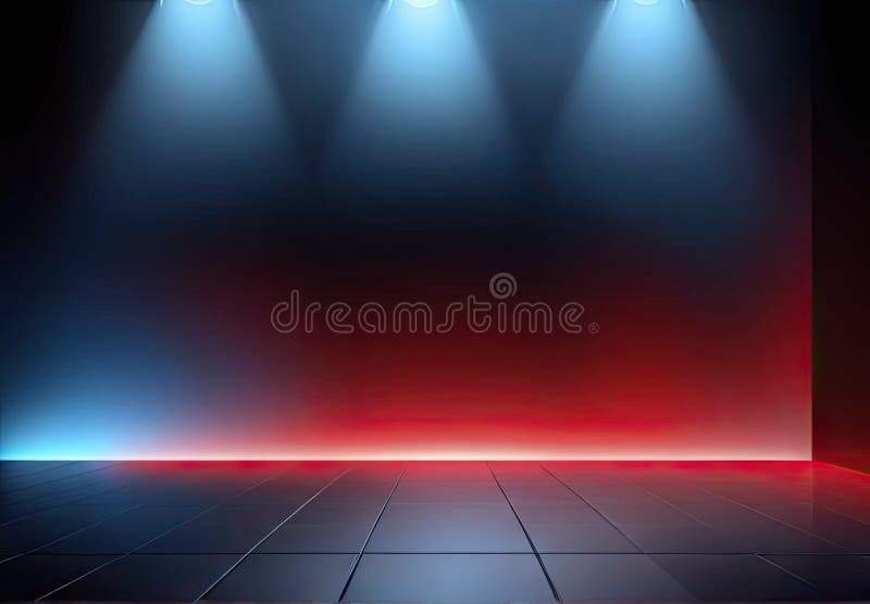 Red and Blue Stage Backdrop, Where Soft Blue Lighting Mixes with Red ...