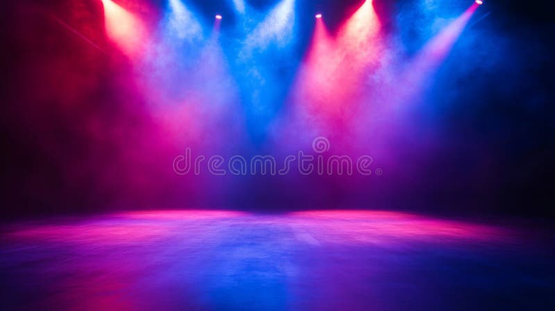 Red and Blue Stage Lighting with Smoke Effect Stock Illustration ...