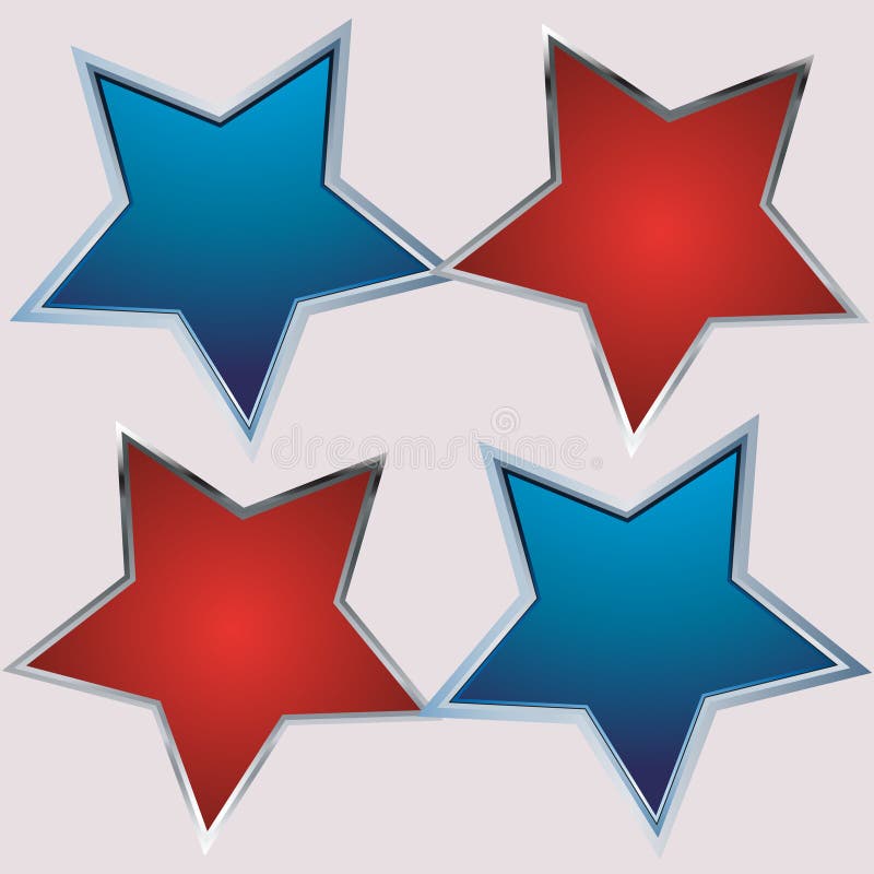 Red and Blue Star on Gray Background Stock Illustration - Illustration ...