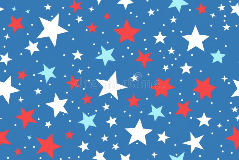 Red and Blue Stars on a Blue Background Stock Illustration ...