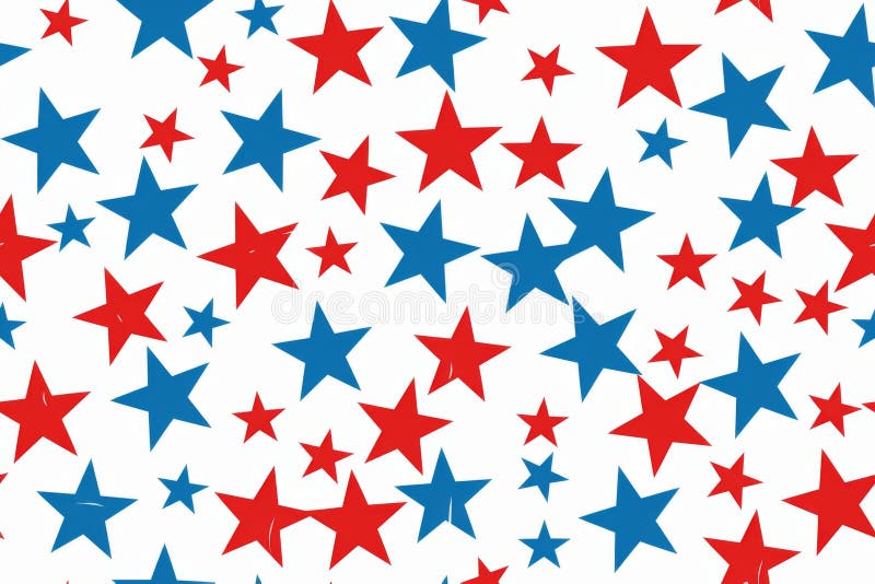 Red and Blue Stars on White Background Stock Illustration ...