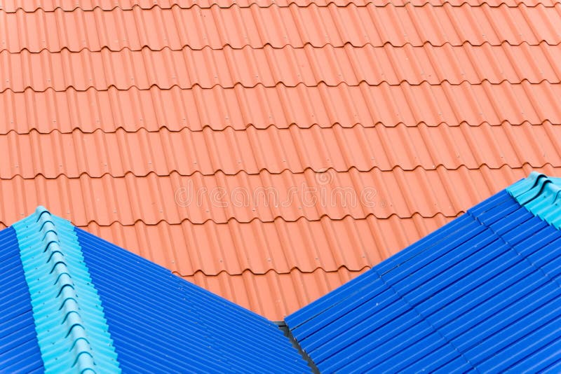 Red and Blue Steel Sheet Roof Stock Image - Image of pattern, wave ...