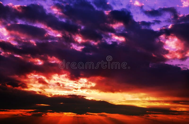 Sunset sky stock image. Image of yellow, cyan, black, blue - 5491227