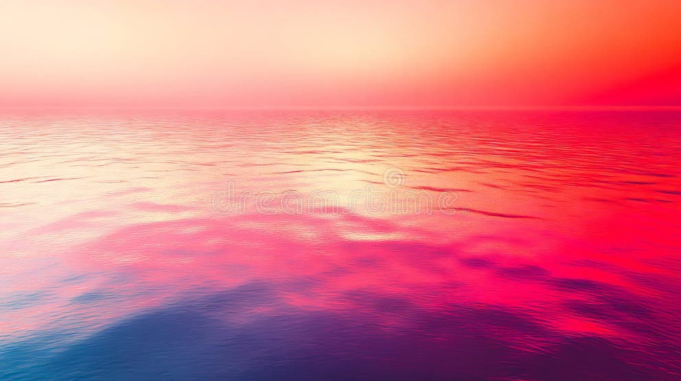 A Red and Blue Sunset Over the Ocean Stock Image - Image of visible ...