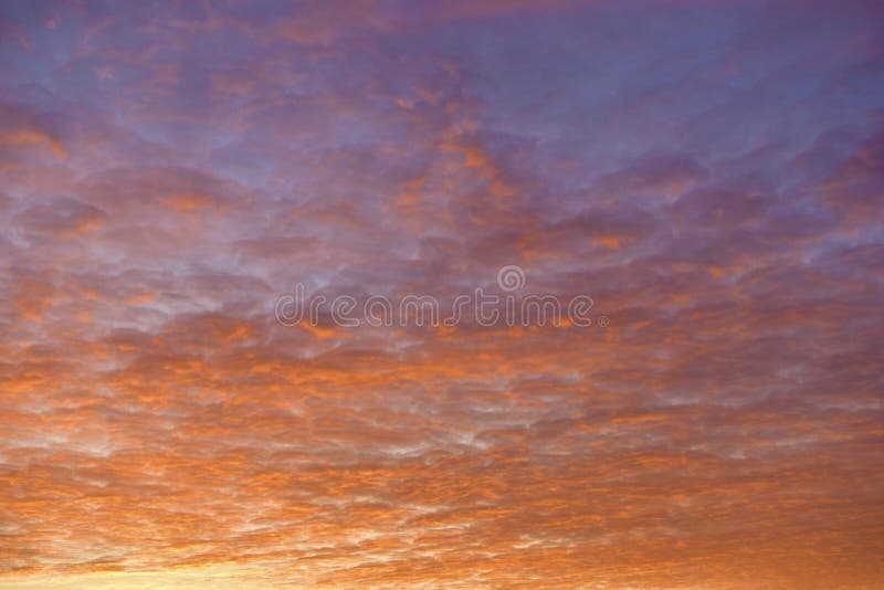 Red and Blue Sunset Sky with Occasional Clouds Stock Image - Image of ...