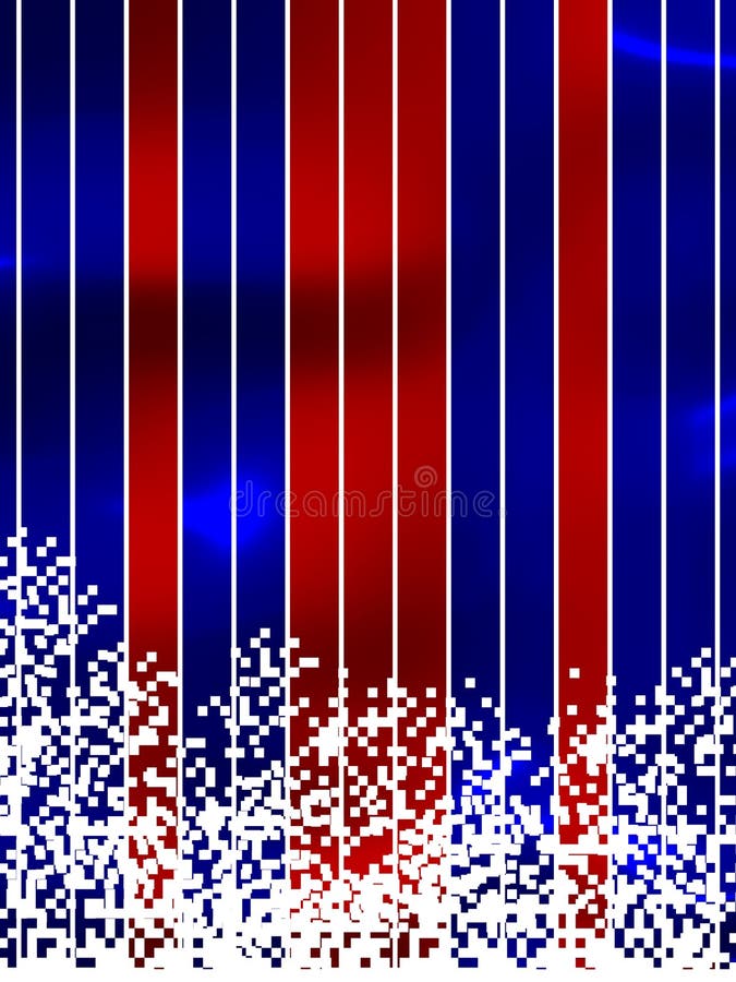 Red and Blue Svertical Stripes with Pixels Stock Illustration ...