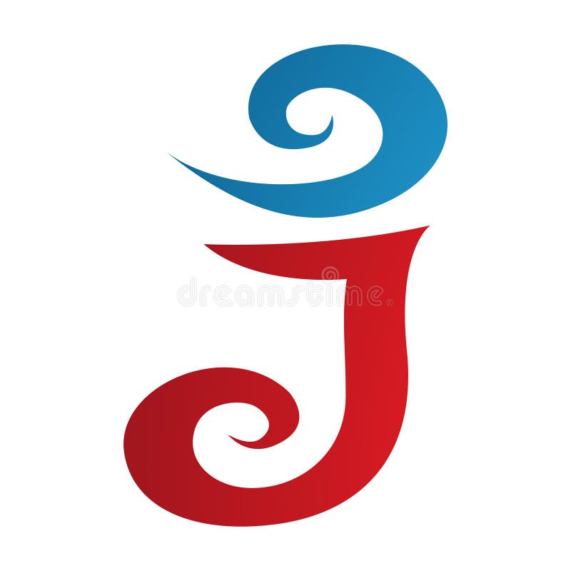 Red and Blue Swirl Shaped Letter J Icon Stock Vector - Illustration of ...