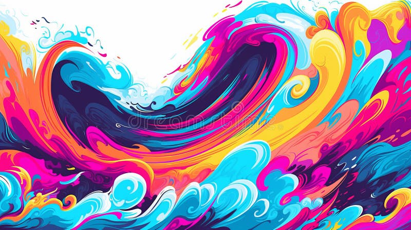 Red and Blue Swirls Create Visual Symphony, Generative AI Stock ...