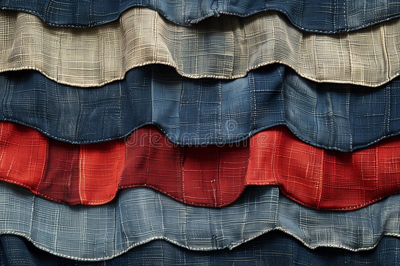 Red, Blue, and Tan Fabric Waves Texture Background Stock Illustration ...