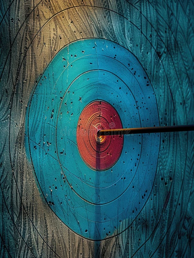 Red and Blue Target with Arrow Stock Photo - Image of game, color ...