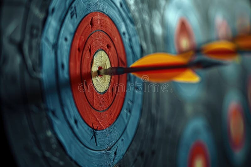 A Red and Blue Target with an Arrow. Suitable for Business Concepts ...