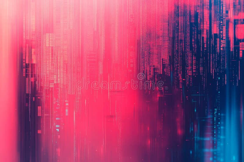 Red and Blue Television Screens Displaying a Digital Glitch Effect ...