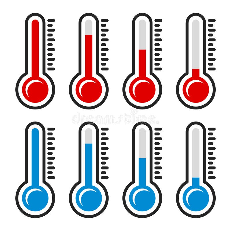 Blue thermometer stock vector. Illustration of chilly - 9608965