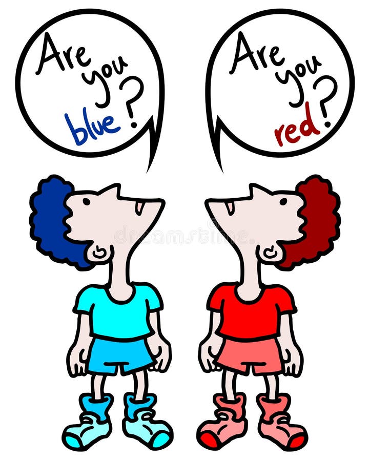 Red and blue think stock vector. Illustration of drawing - 31130858