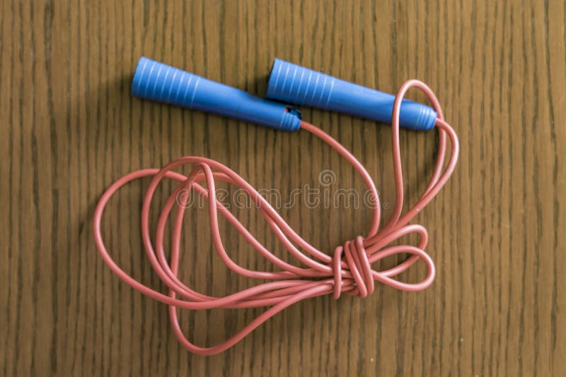 Red and Blue Tied Jumping Rope Isolated F Stock Image - Image of jump ...