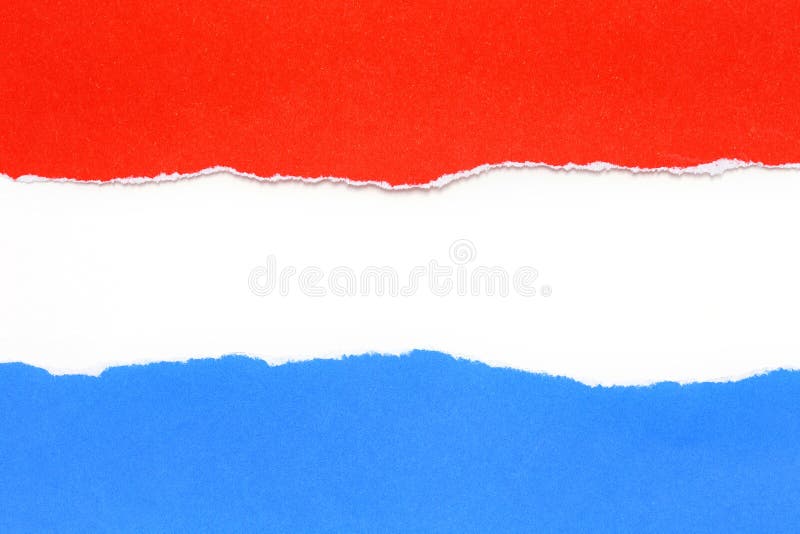 Red and Blue Torn Paper with White Stock Image - Image of edge, paper ...