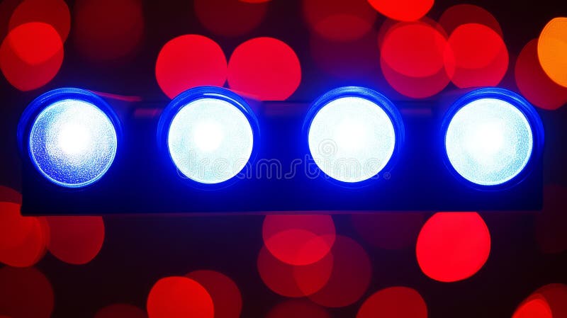 Red and Blue Traffic Light Closeup, Urban Intersection Safety ...