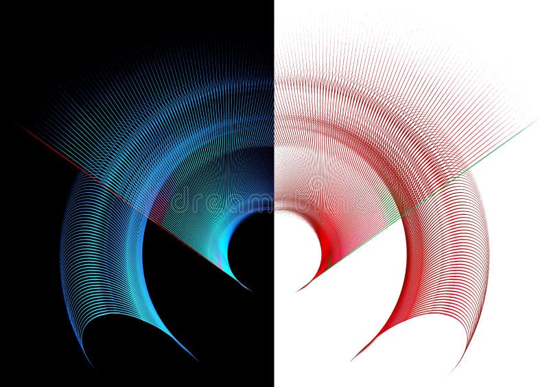 Red-blue Transparent, Striped, Straight and Arched Elements are ...