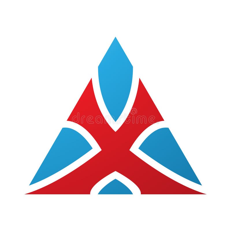 Red and Blue Triangle Shaped Letter X Icon Stock Vector - Illustration ...