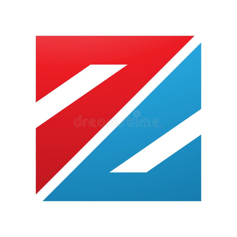 Red and Blue Triangular Square Shaped Letter Z Icon Stock Vector ...