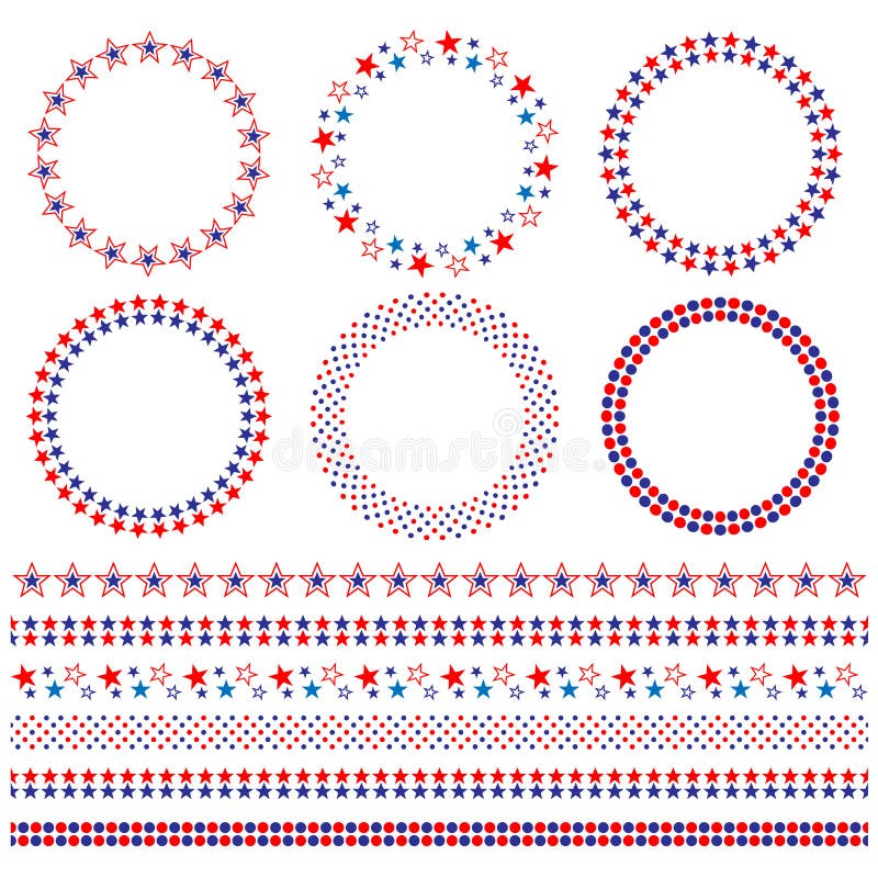 Red Blue Vector Star Frames and Border Patterns Stock Vector ...