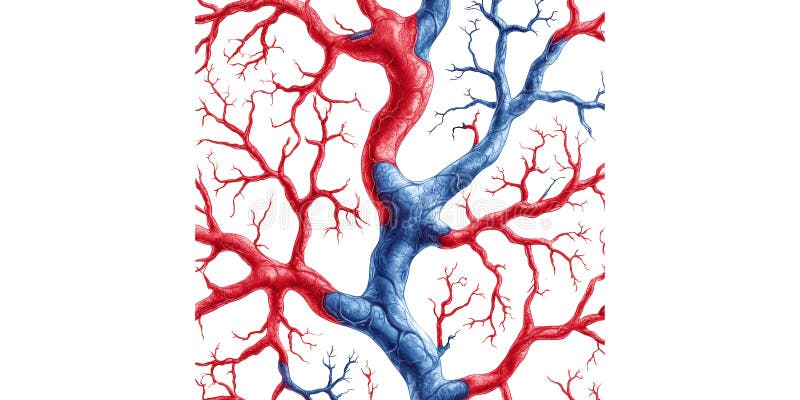 Red and Blue Veins Network Isolated on Transparent Background Stock ...
