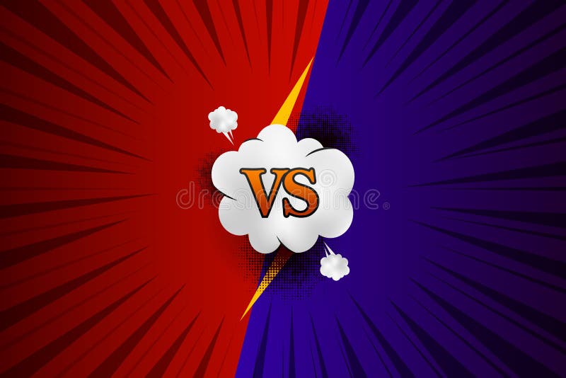 Red and Blue Versus Sign on a Transparent Background. Vector Stock ...