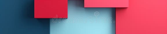 A Red and Blue Wall with Two Blocks, AI Stock Illustration ...