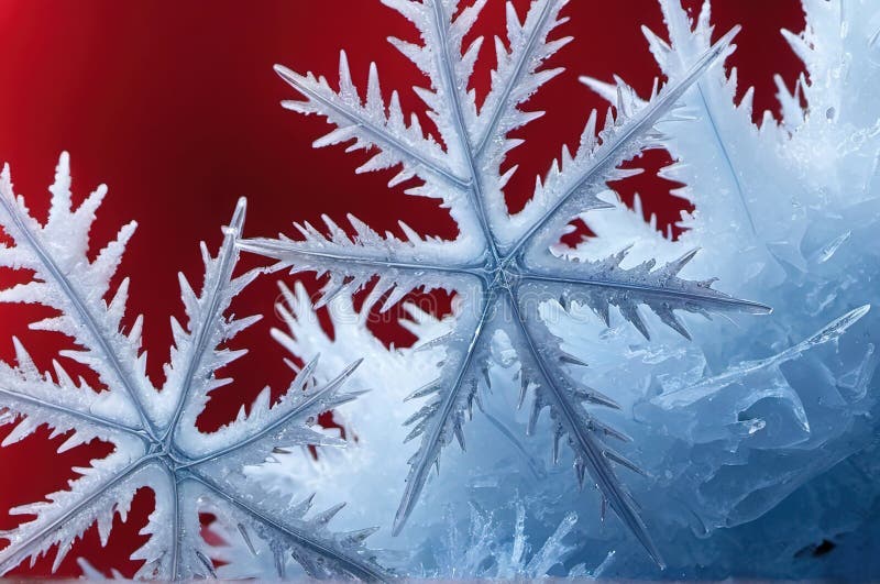 A Red Blue and White Background with Ice Crystals 21-9-202 Stock ...