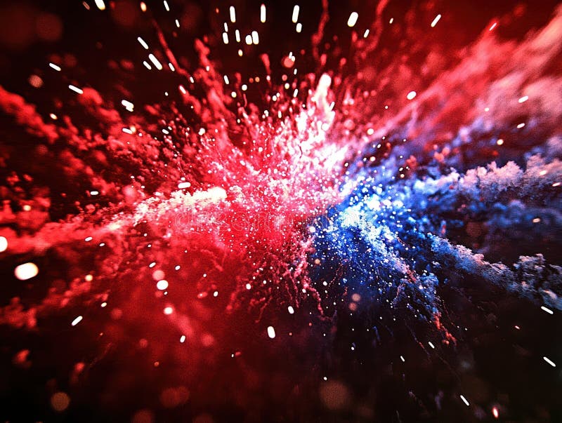 Red, Blue, and White Explosion Stock Illustration - Illustration of ...