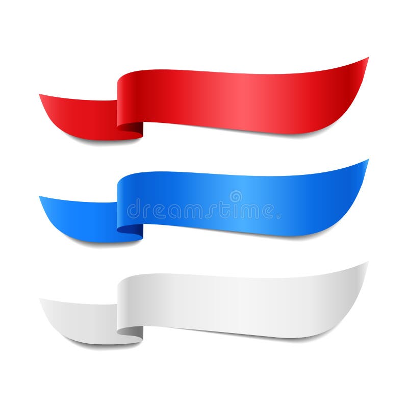 Red, Blue and White Ribbon Banners Stock Vector - Illustration of ...