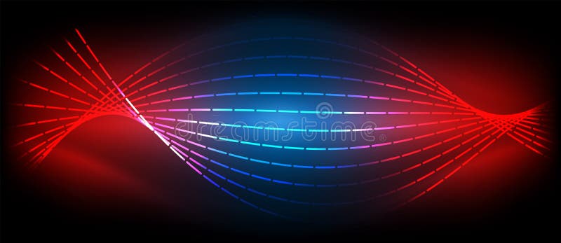 A Red , Blue , and White Wave on a Black Background Stock Vector - Illustration of glowing ...