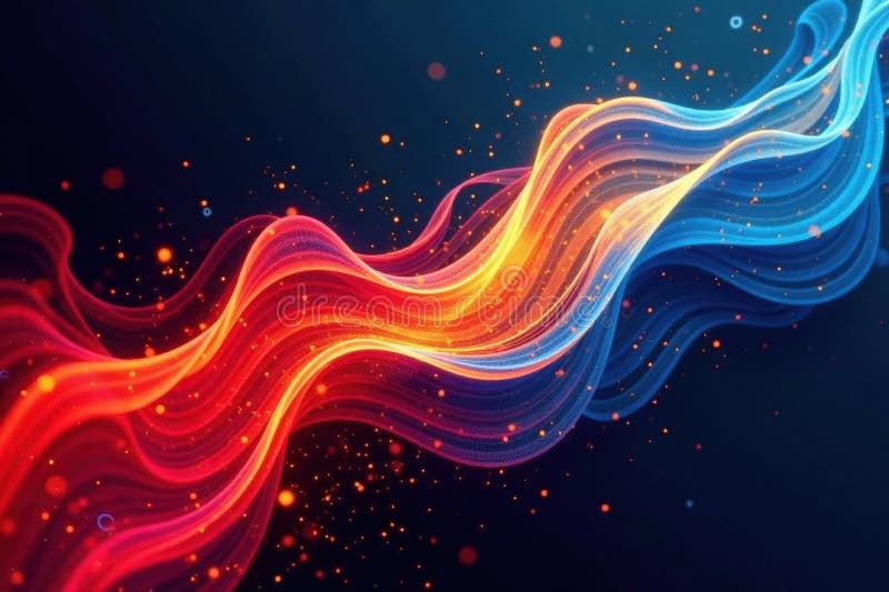 Red, Blue, Yellow Abstract Flow Grainy, Dark Noise, Wave Effect ...