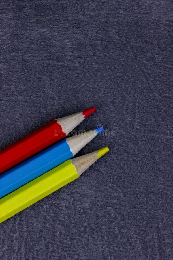 Red, Blue and Yellow Basic Color Pencil Background Stock Image - Image ...