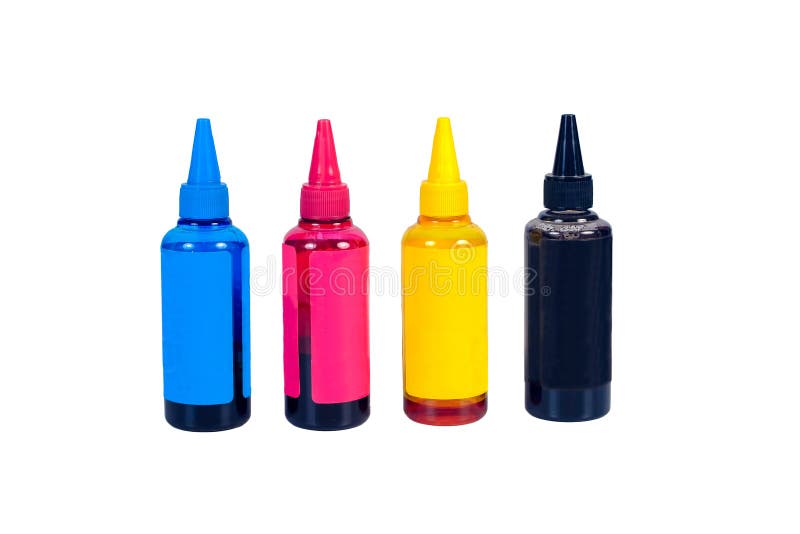 Red Blue Yellow and Black Color of Ink Jet Stock Image - Image of color ...