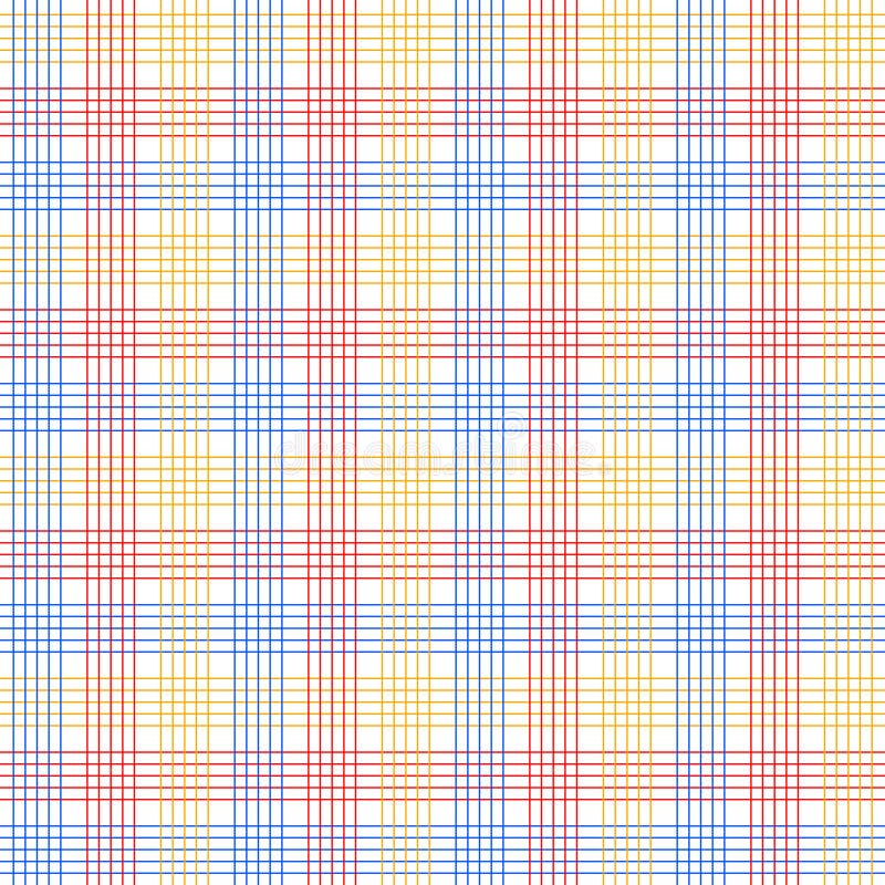 Red Blue and Yellow Checkered Colorful Seamless Pattern, Vector Stock ...