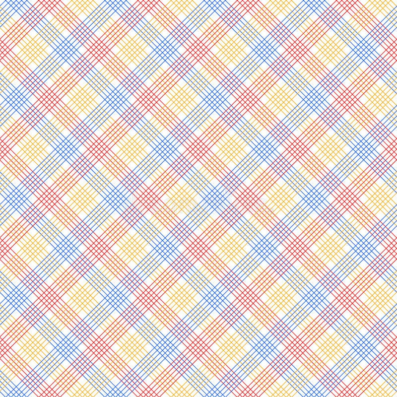 Red Blue and Yellow Checkered Colorful Seamless Pattern, Vector Stock ...