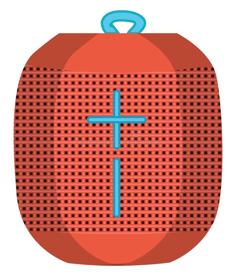 Red Bluetooth Speaker, Icon Stock Vector - Illustration of stereo ...