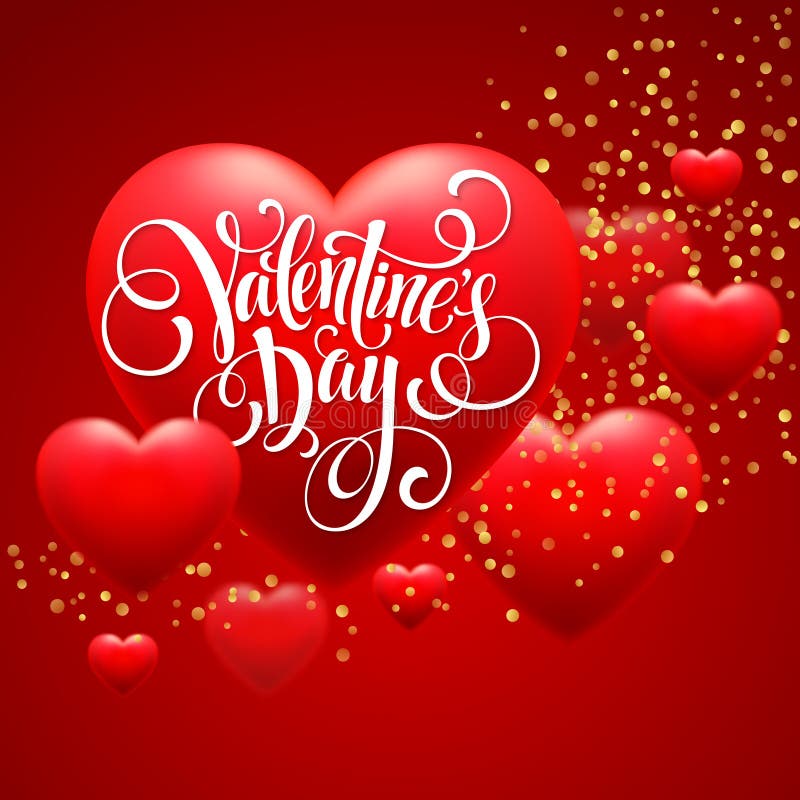 Red Blur Hearts Valentine Day Background. Vector Stock Vector ...