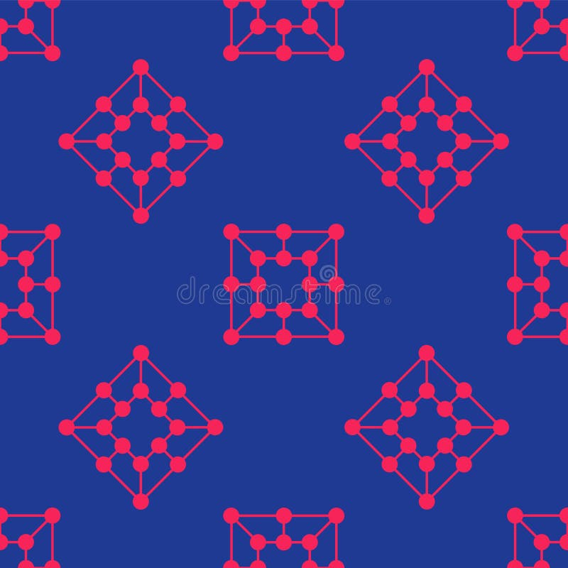 Red Board Game Icon Isolated Seamless Pattern on Blue Background ...