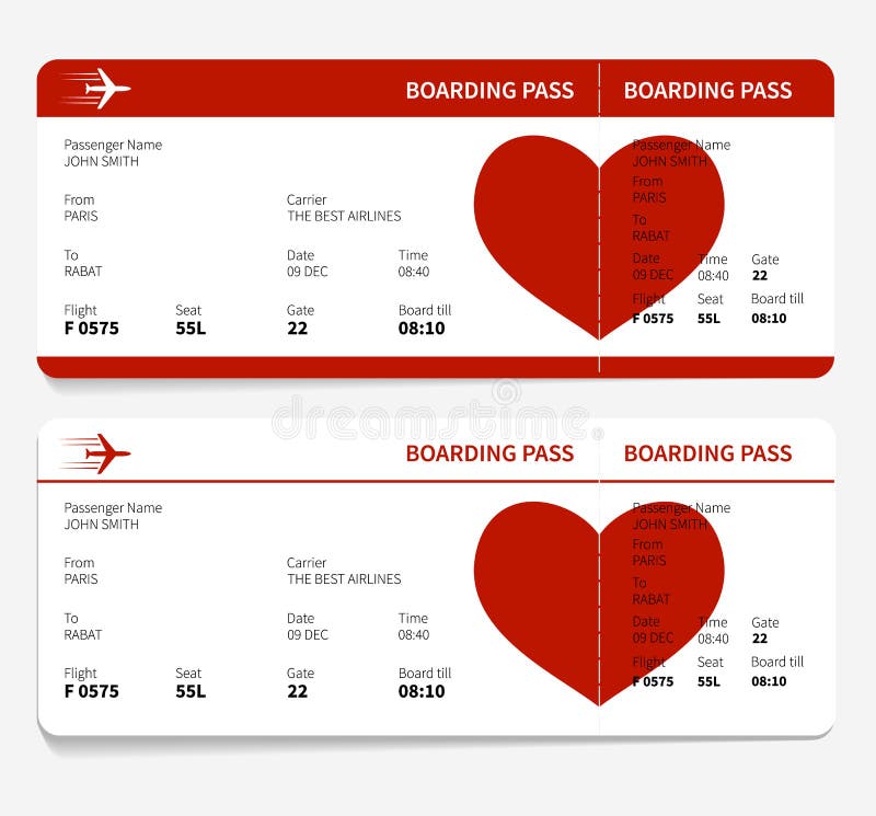 Red boarding pass stock vector. Illustration of board - 83278249